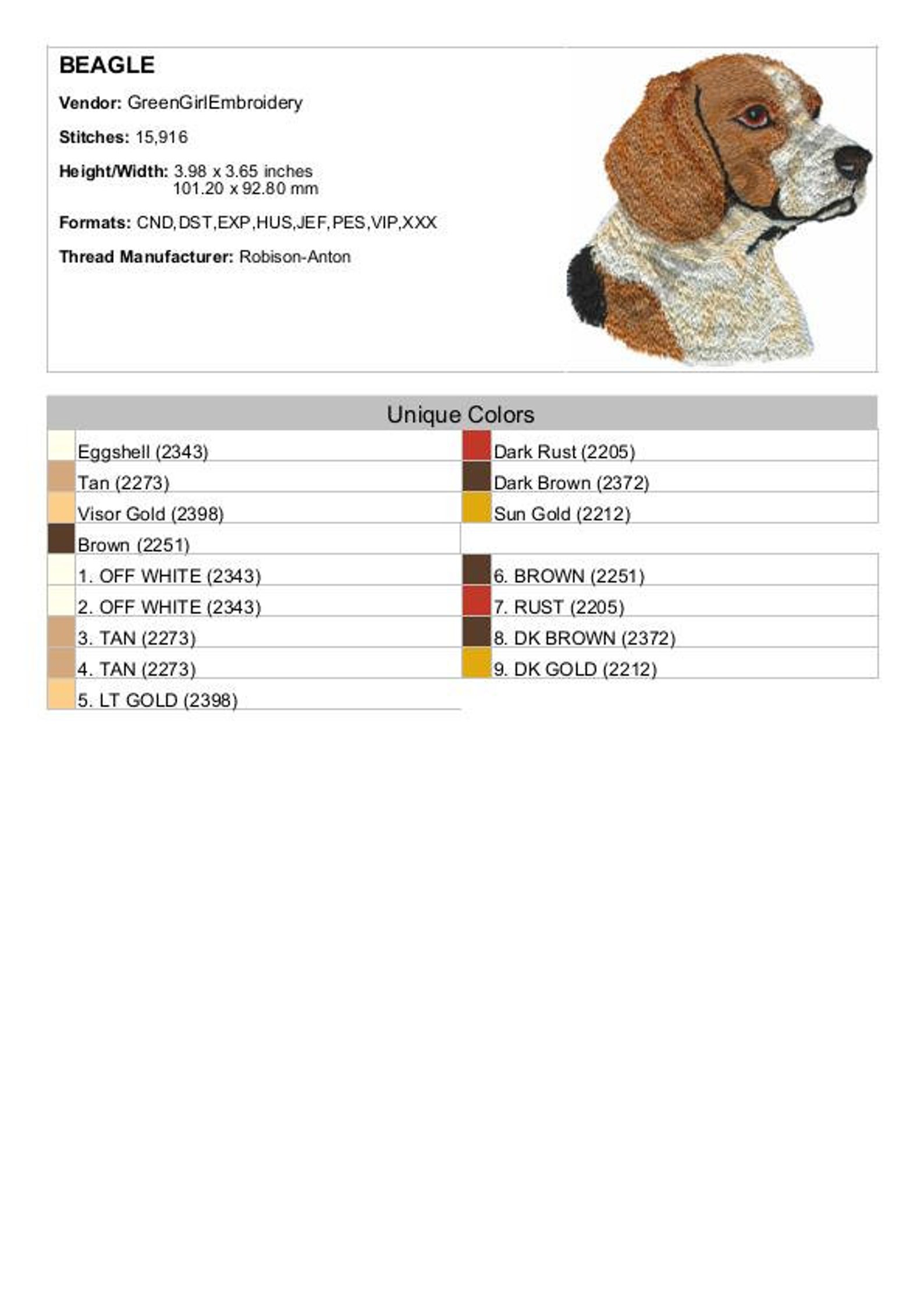 Beagle - Machine Embroidery Design - Etsy