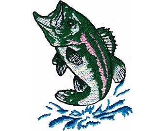Bass Embroidery Design. Machine Embroidery Design. Fishing Embroidery ...