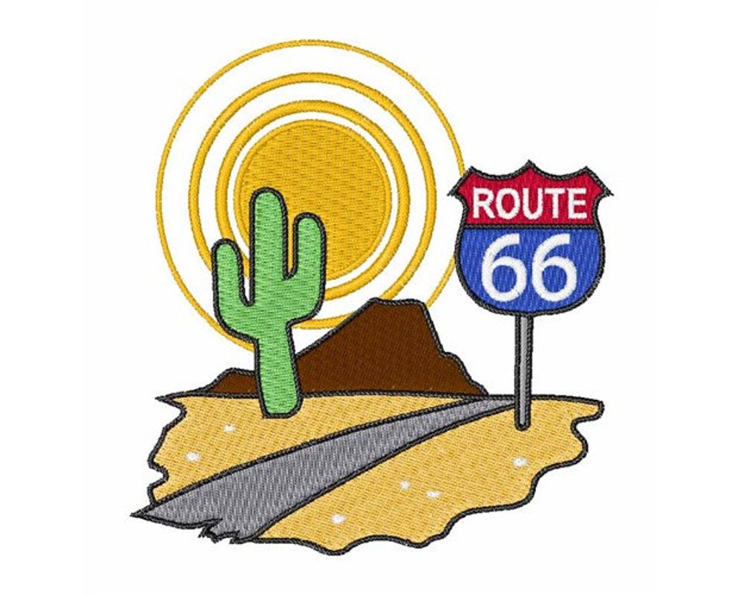 Route Sixty Six - Machine Embroidery Design - Etsy