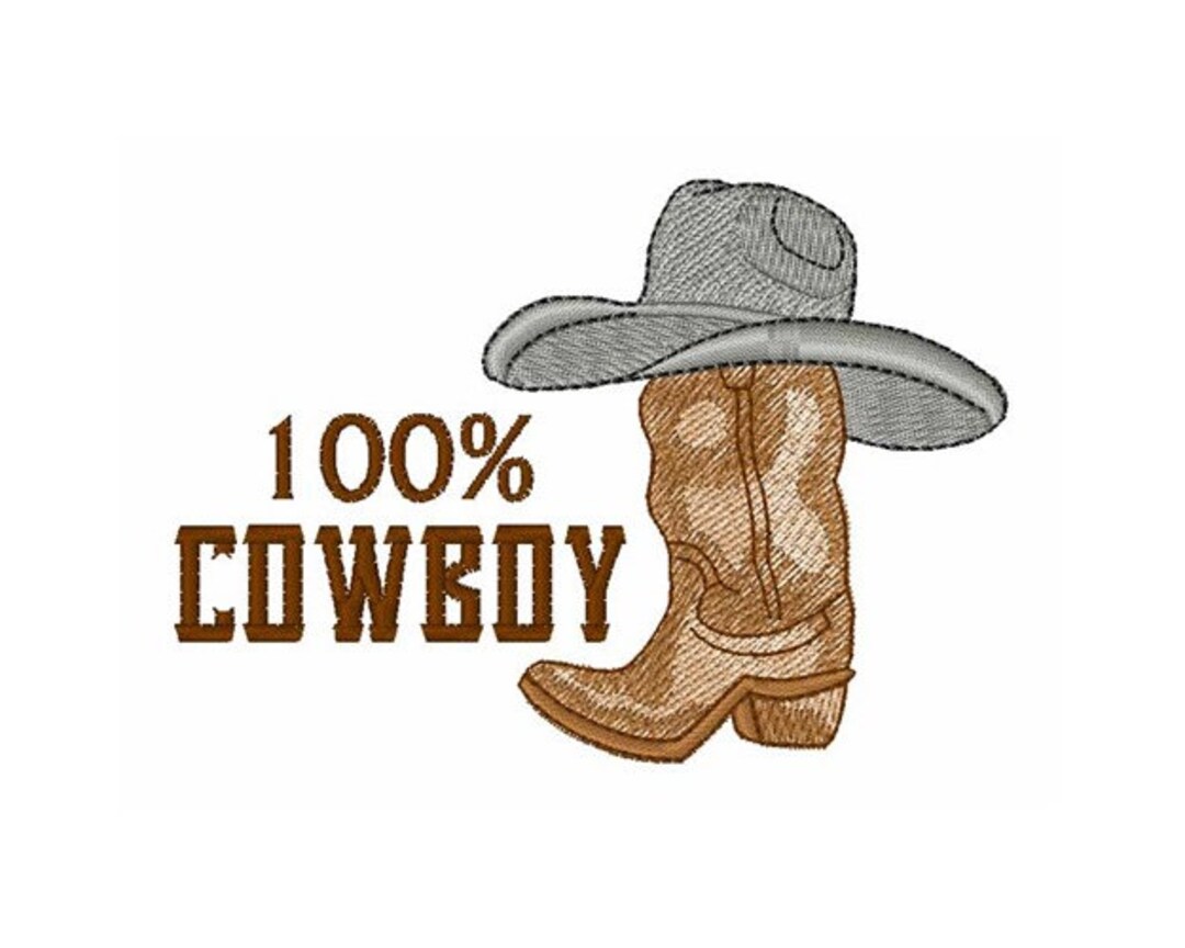 100% Cowboy Machine Embroidery Design - Etsy