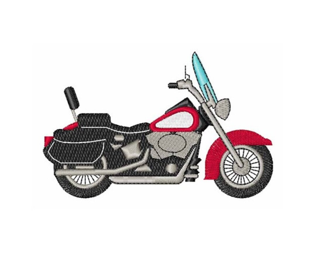Motorcycle - Machine Embroidery Design - Etsy