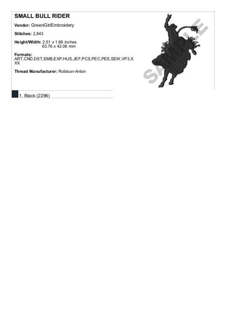 Small Bull Rider - Machine Embroidery Design - Etsy