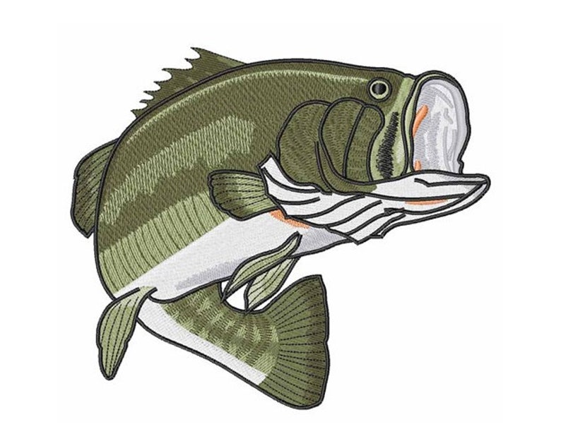 Largemouth Bass - Machine Embroidery Design - Etsy
