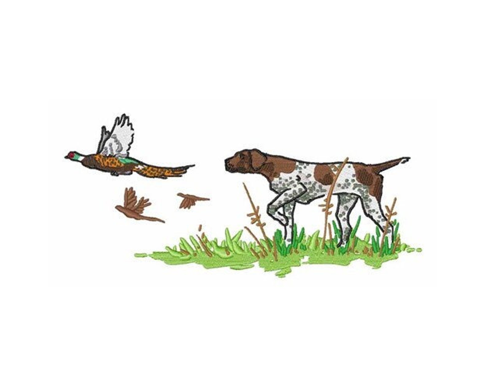 Bird Dog and Pheasant - Machine Embroidery Design - Etsy