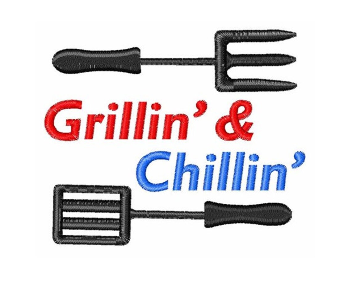 Grillin and Chillin Machine Embroidery Design - Etsy