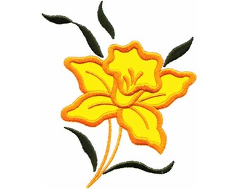 Daffodil Flower Machine Embroidery Design Pes Hus Jef Dst - Etsy