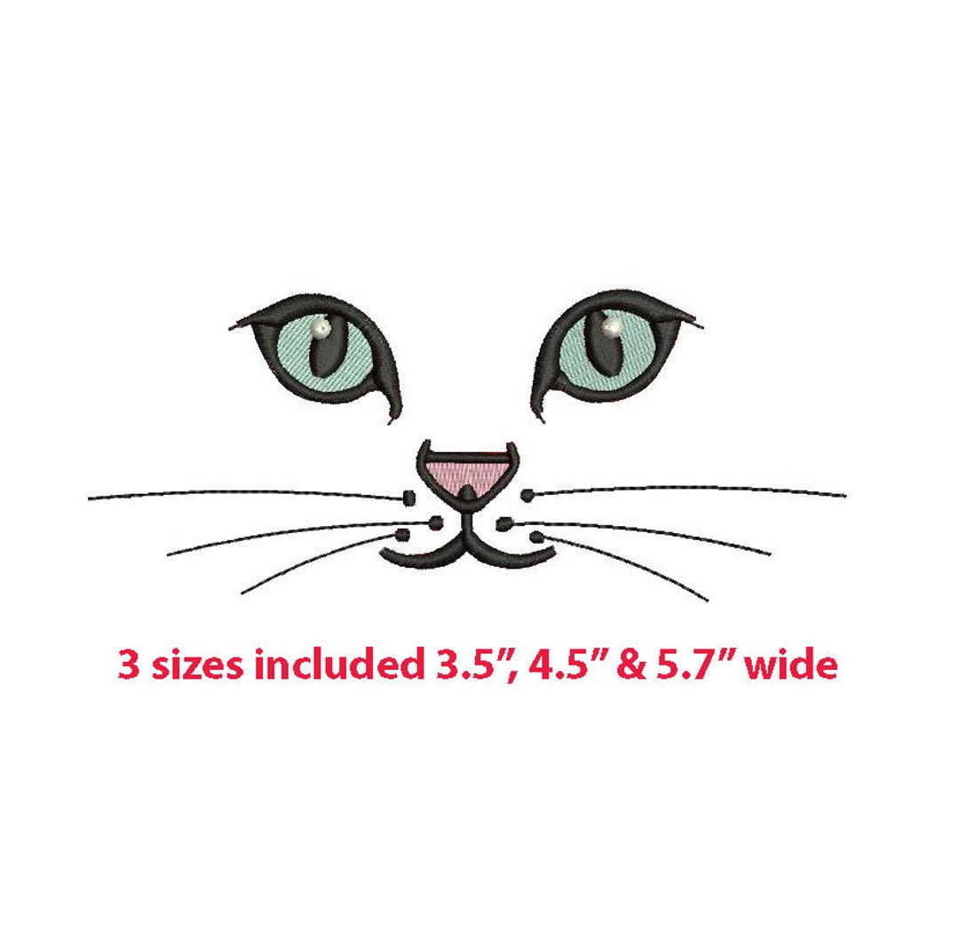 Cat Face - Machine Embroidery Design - Etsy
