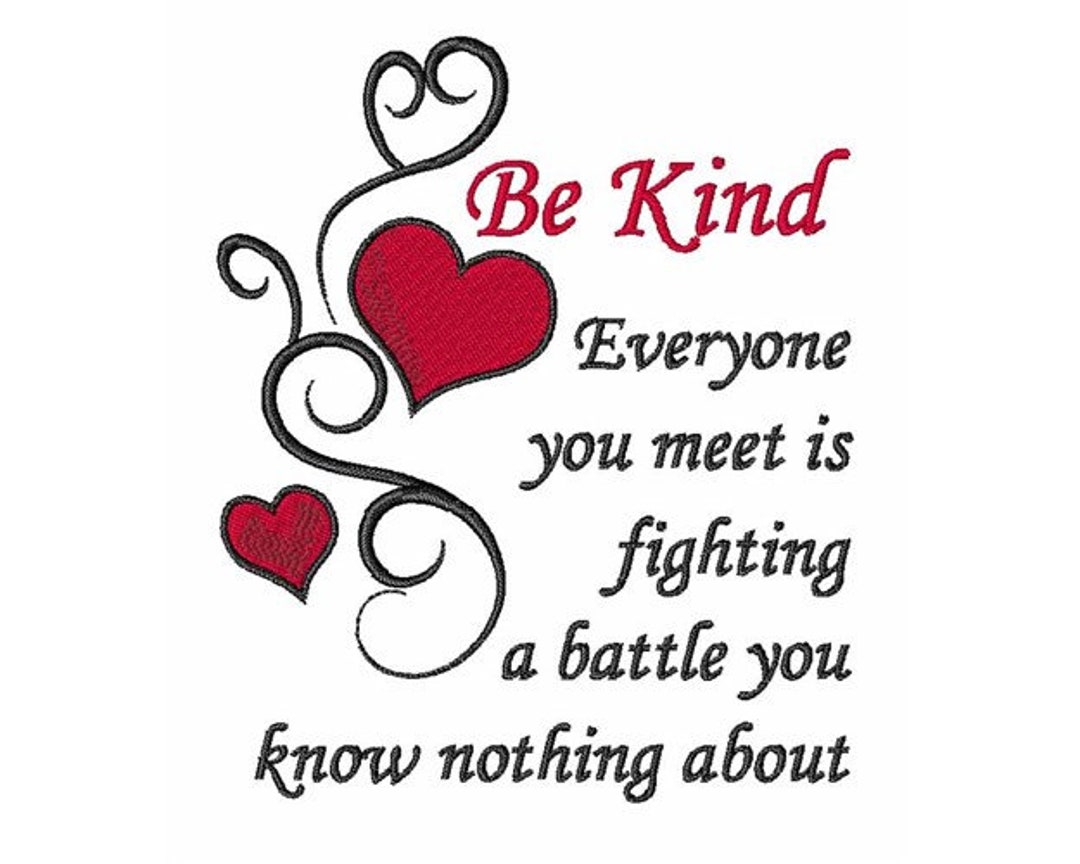 Be Kind Machine Embroidery Design - Etsy
