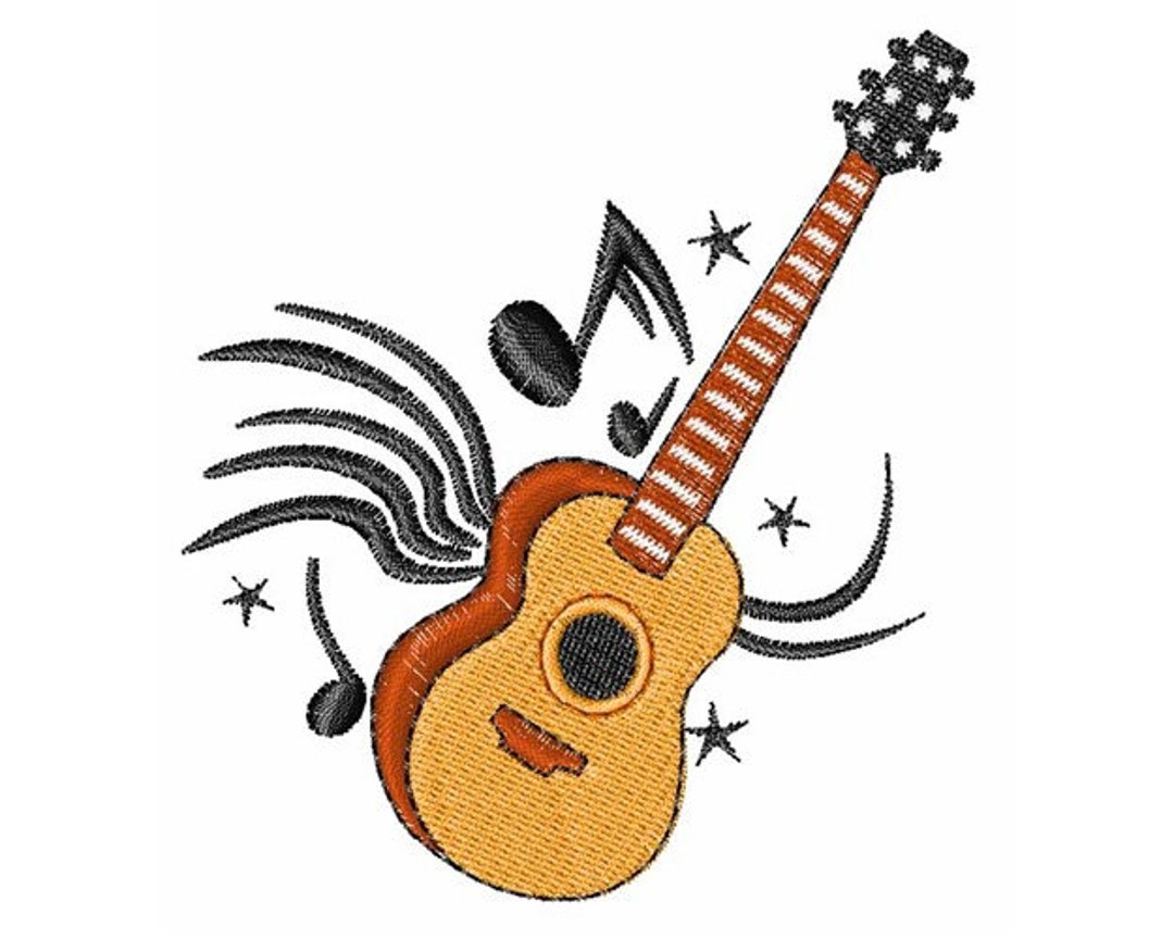Acoustic Guitar Music - Machine Embroidery Design - Etsy