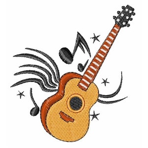 Acoustic Guitar Music - Machine Embroidery Design - Etsy