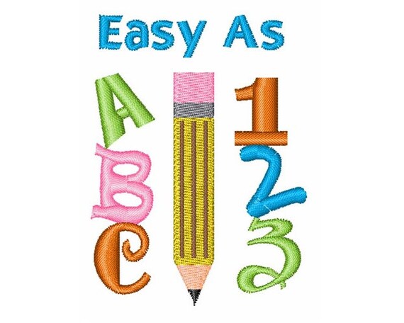Easy as Abc Machine Embroidery Design - Etsy