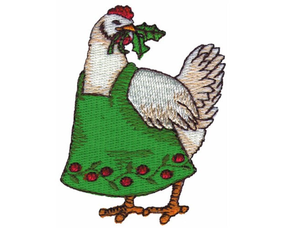 Christmas Chicken - Machine Embroidery Design - Etsy
