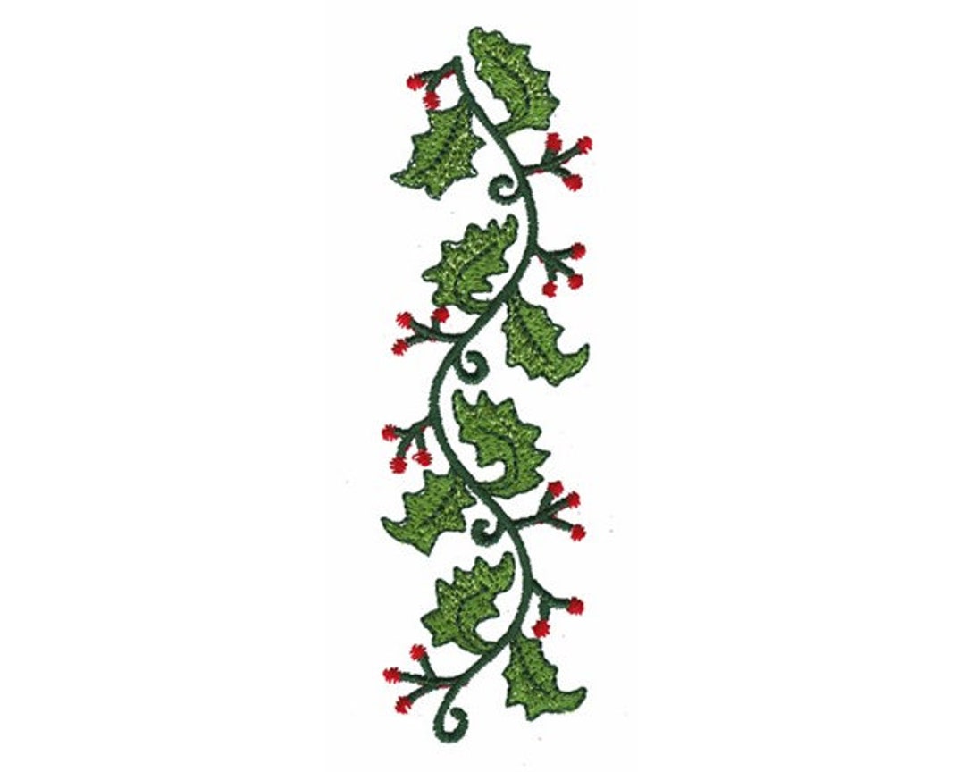 Holly Machine Embroidery Design - Etsy