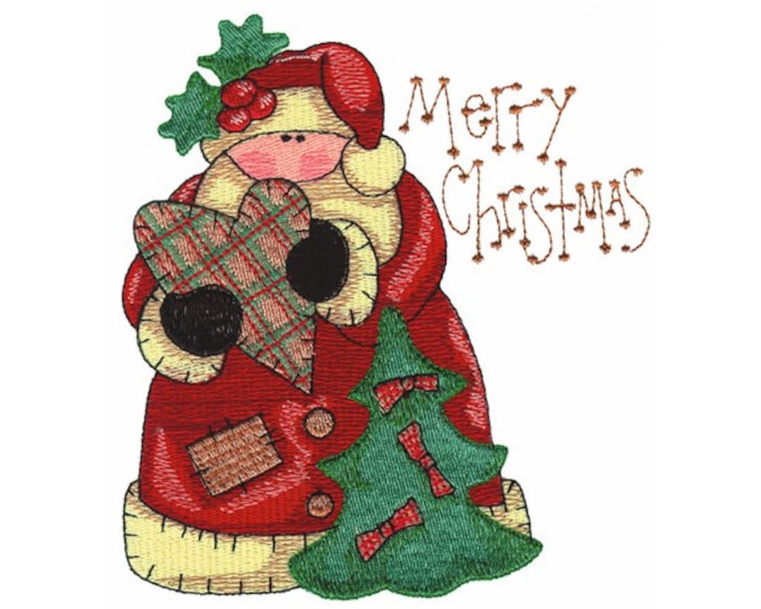 Merry Christmas - Machine Embroidery Design - Etsy