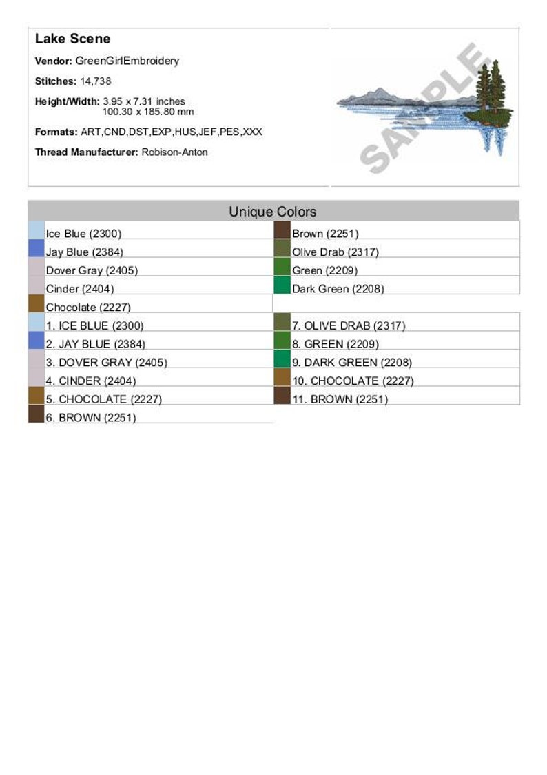 Lake Scene Machine Embroidery Design - Etsy