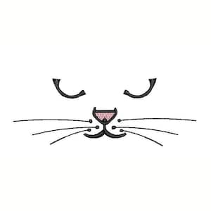 Sleeping Cat Face - Machine Embroidery Design - Etsy
