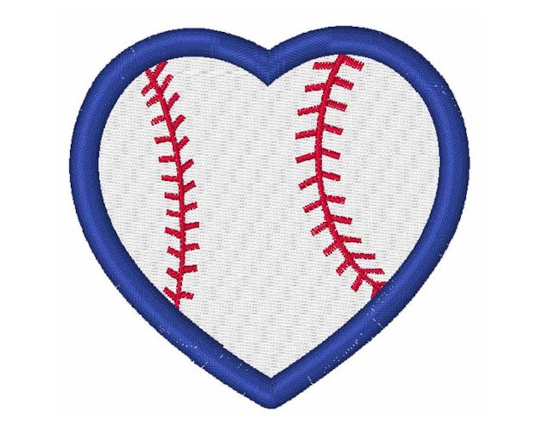 Baseball Heart Machine Embroidery Design - Etsy