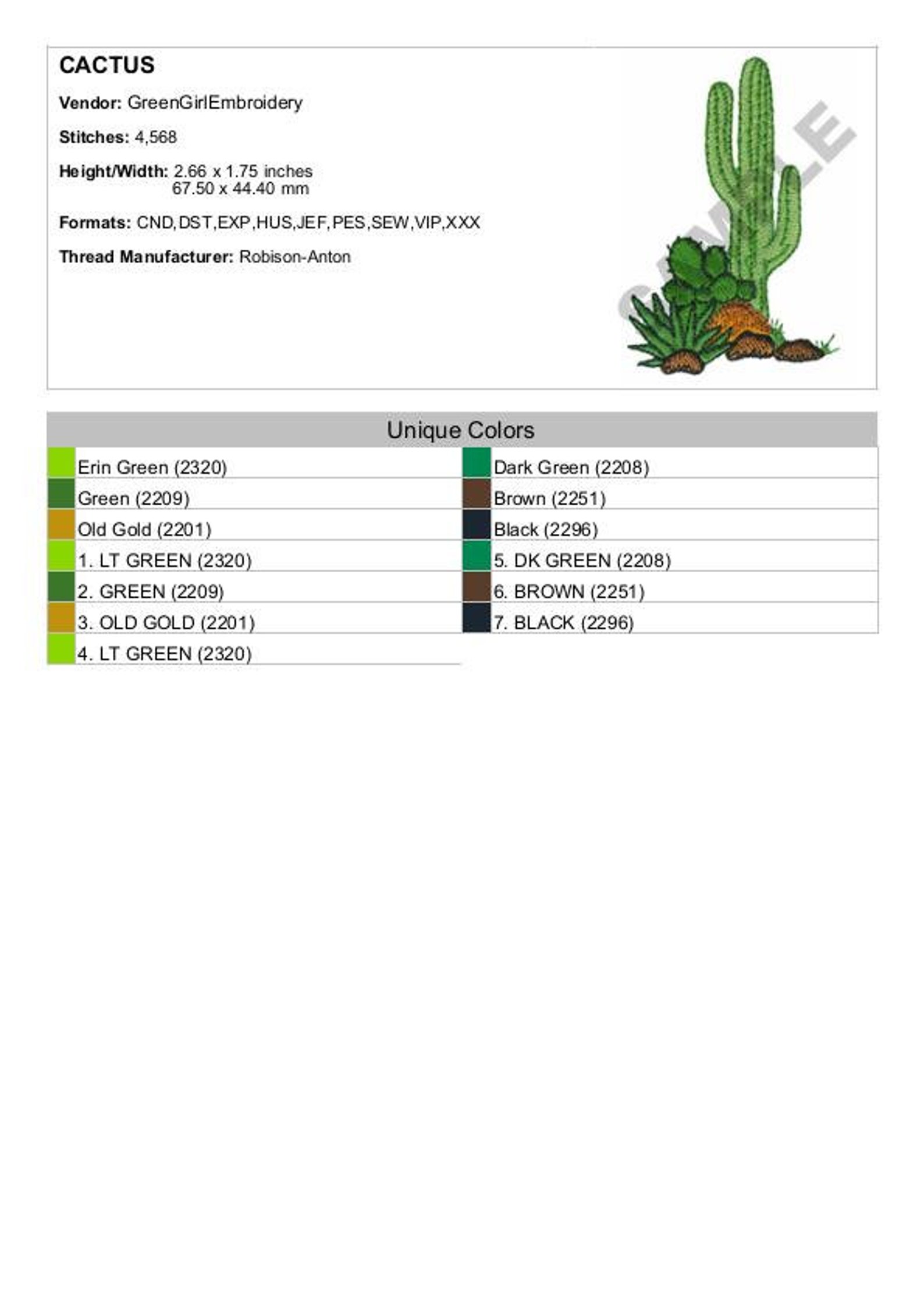 Cactus - Machine Embroidery Design - Etsy