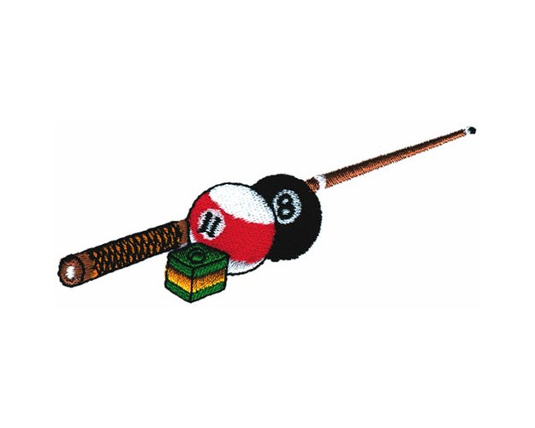 Pool Stick, Balls, and Chalk - Machine Embroidery Design - Etsy