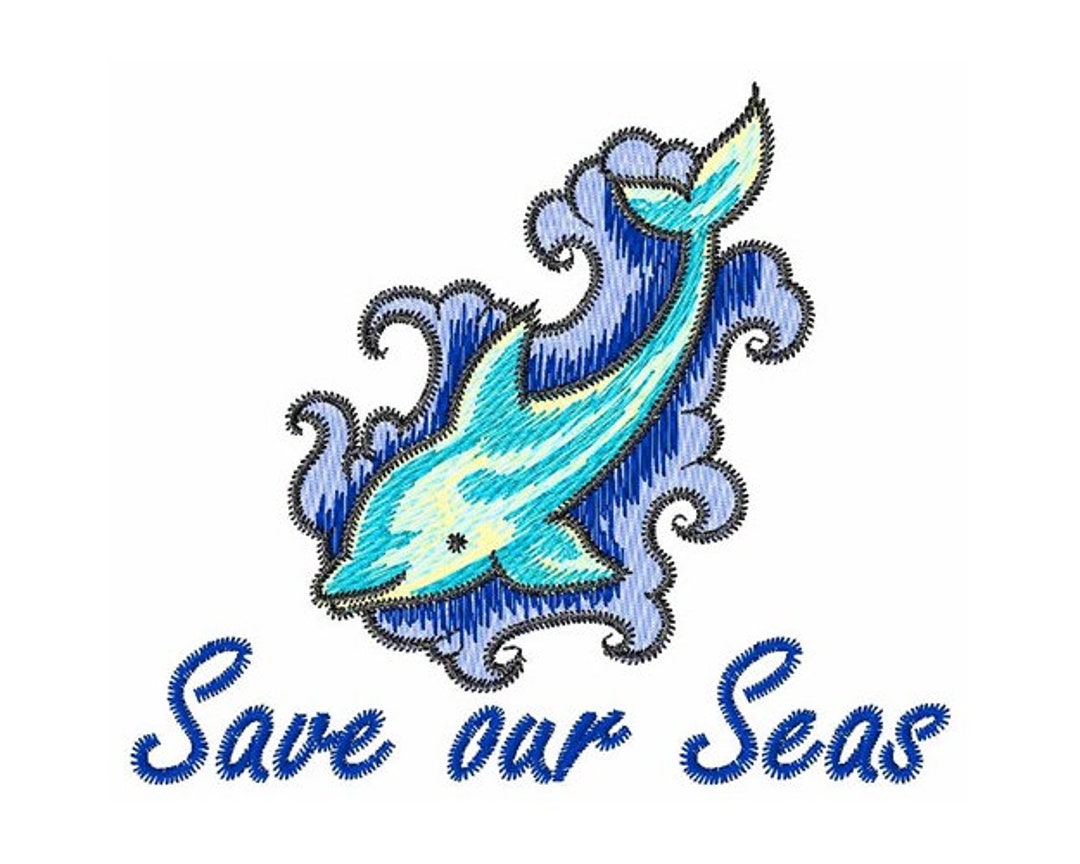 Dolphin Machine Embroidery Design - Etsy