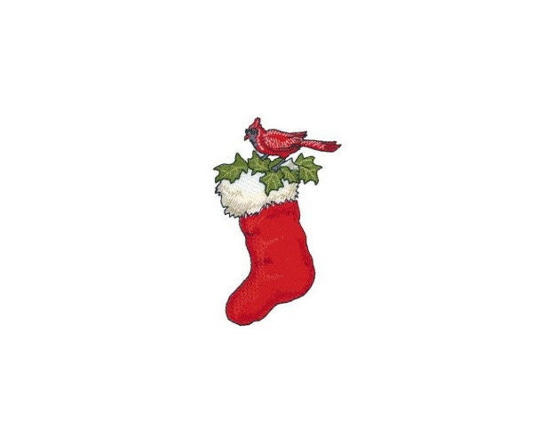 Cardinal on Stocking - Machine Embroidery Design - Etsy