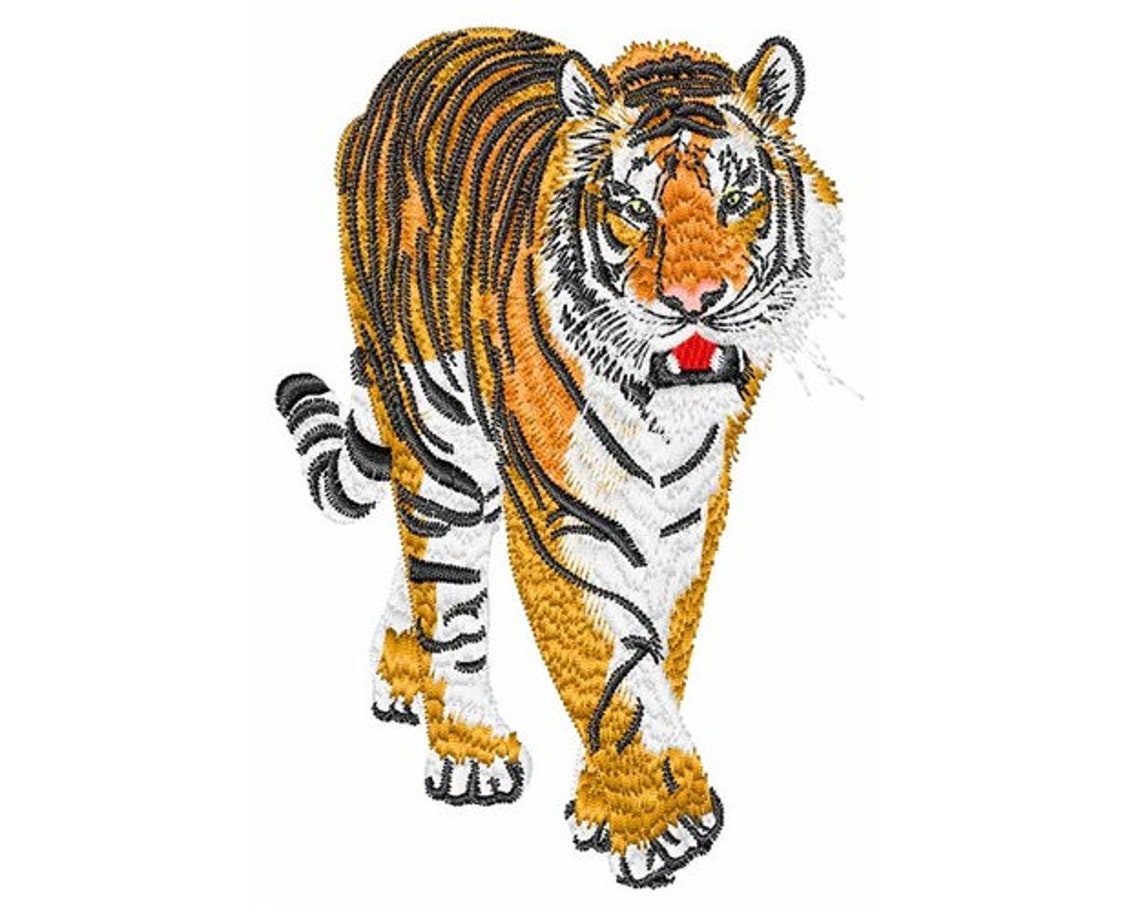 Tiger Walking - Machine Embroidery Design - Etsy