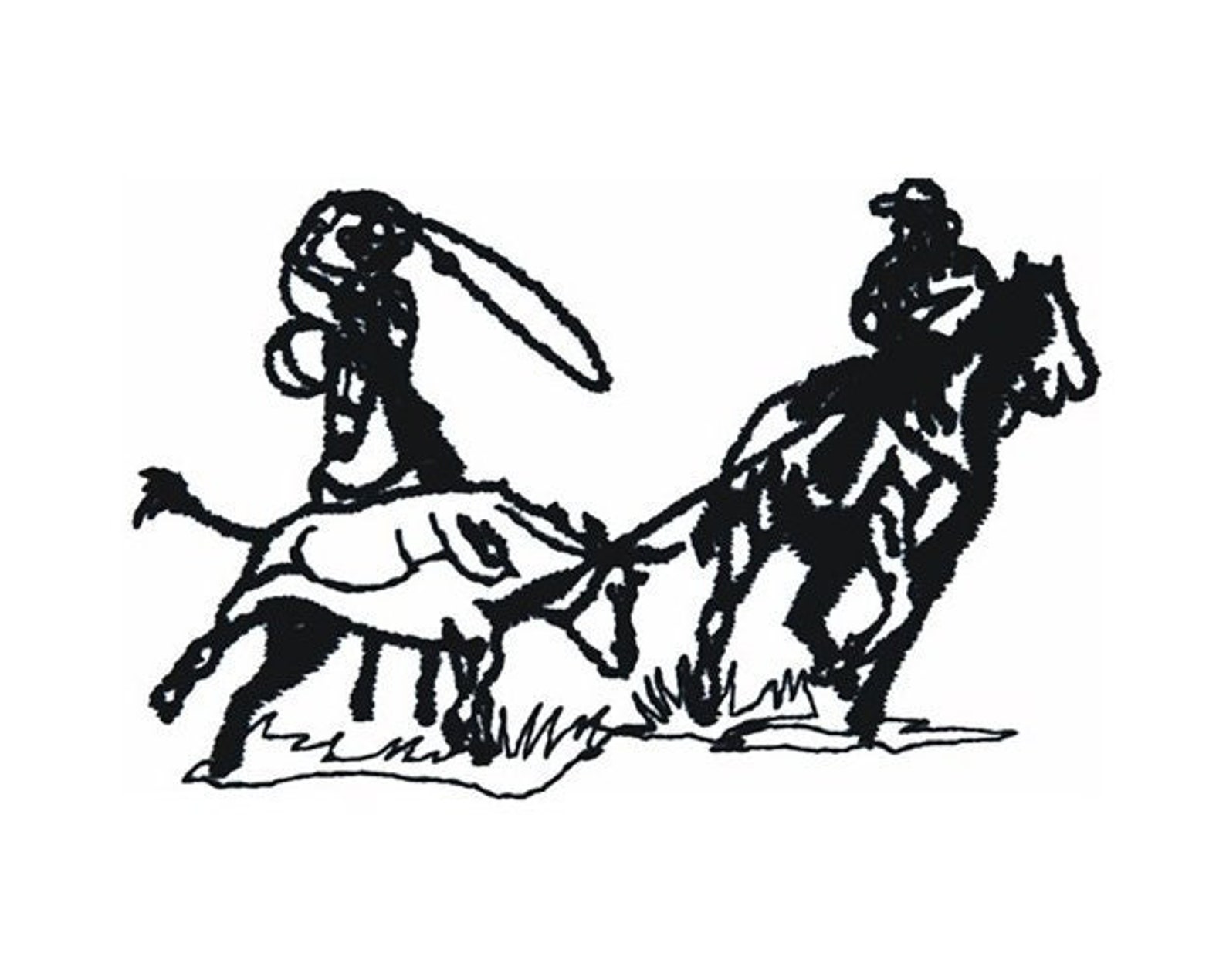 Team Roping Steer - Machine Embroidery Design - Etsy