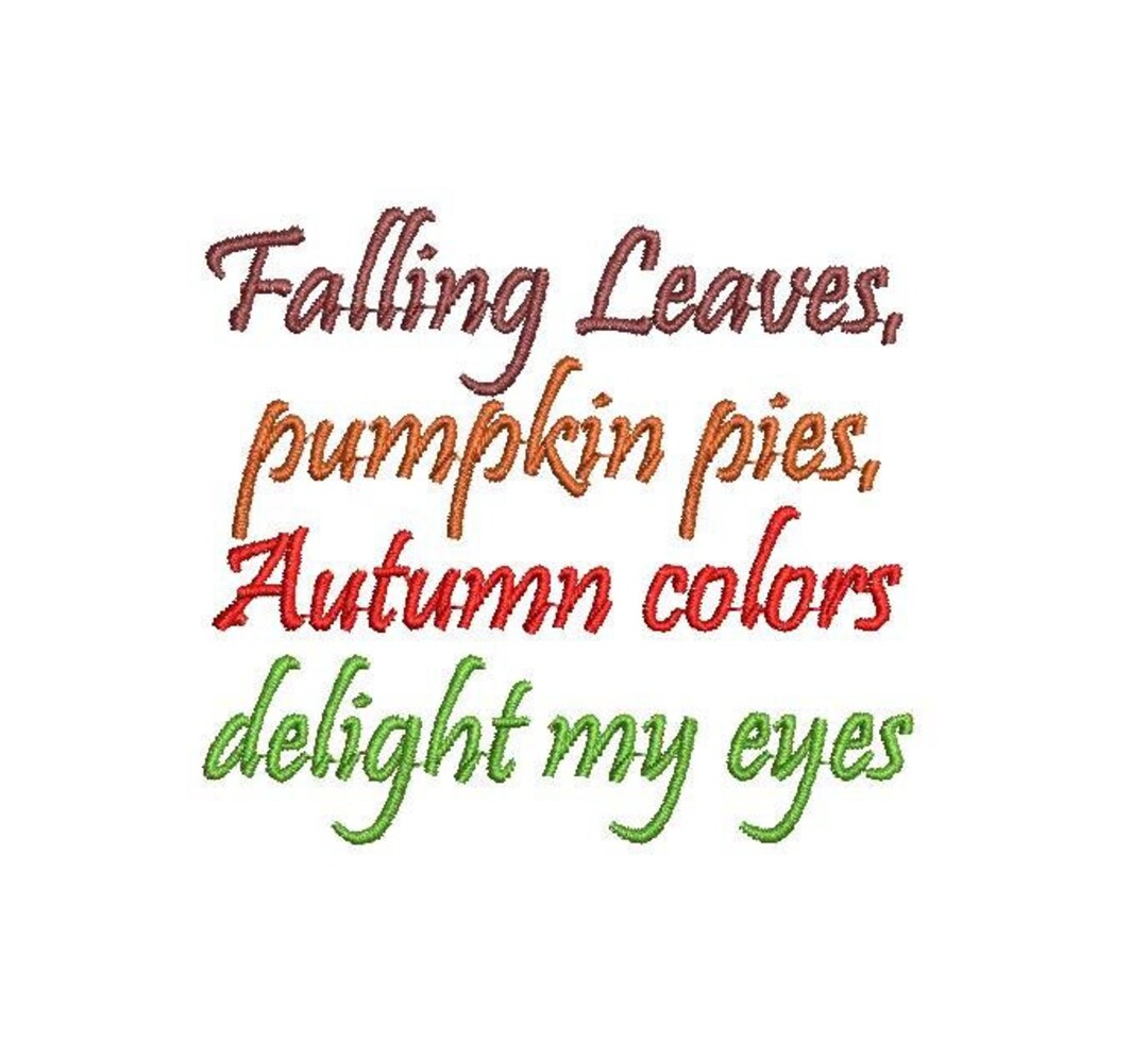 Autumn Poem Machine Embroidery Design - Etsy