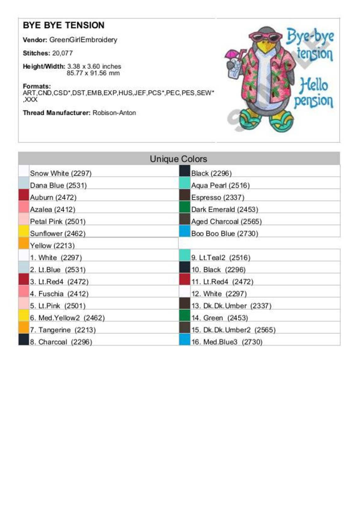 Bye Bye Tension Machine Embroidery Design - Etsy