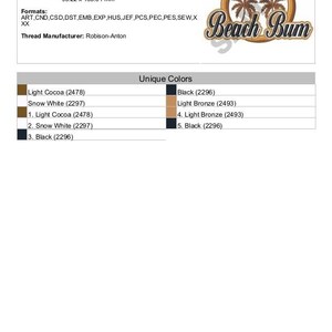 Official Beach Bum - Machine Embroidery Design - Etsy