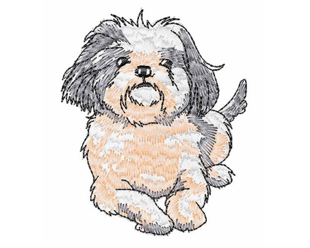 Shih Tzu Pup - Machine Embroidery Design - Etsy