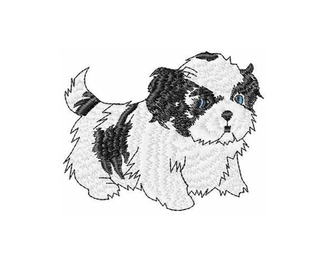 Shih Tzu Pup - Machine Embroidery Design - Etsy