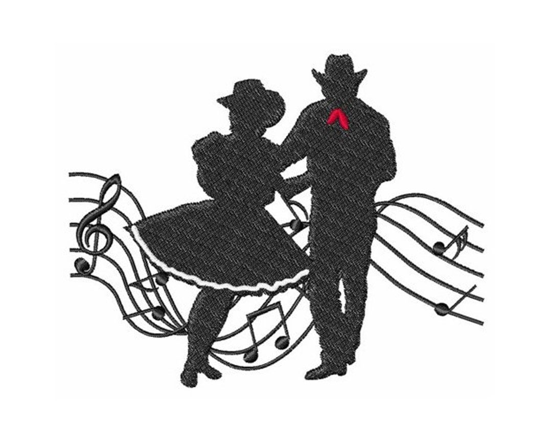 Square Dancers Music Strand - Machine Embroidery Design - Etsy