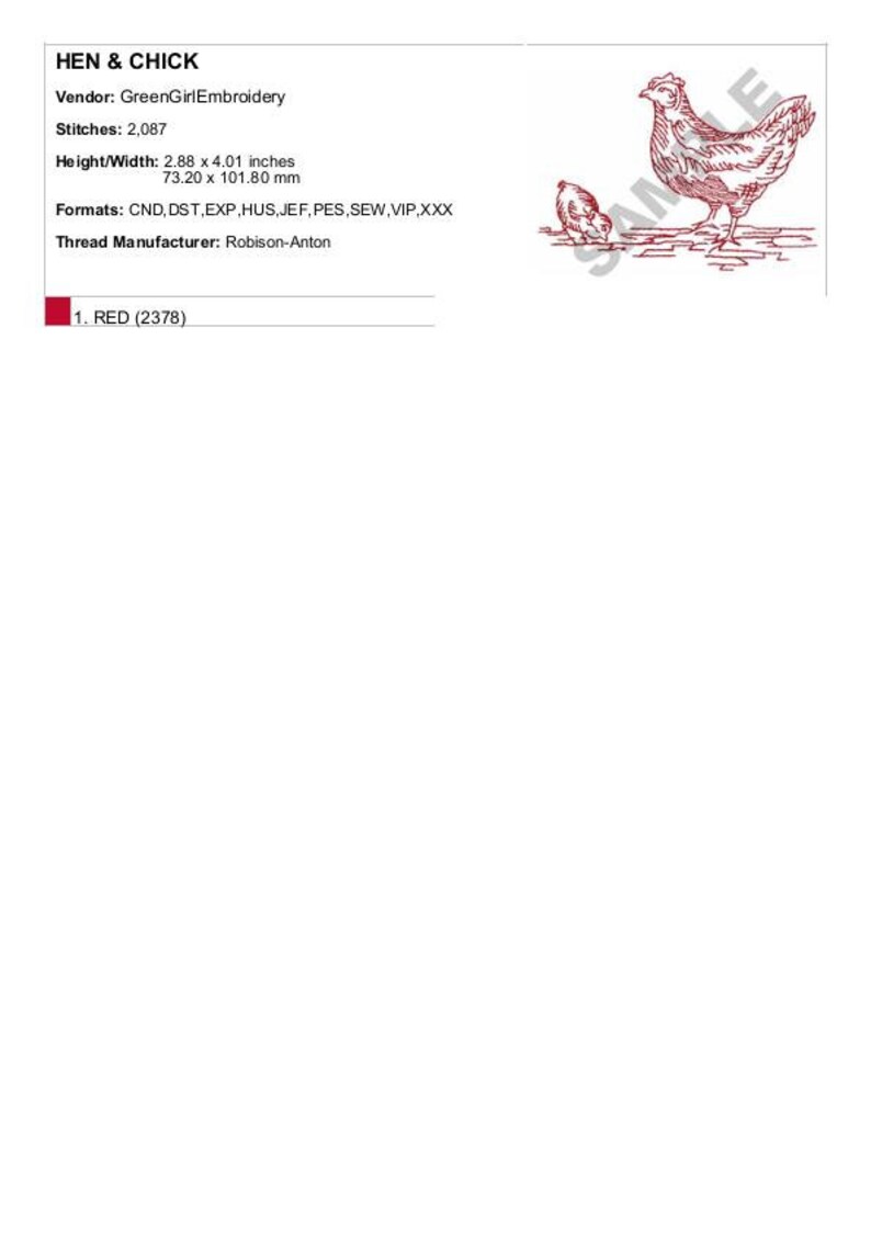 Hen & Chick Machine Embroidery Design - Etsy