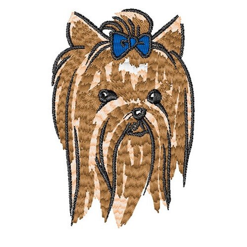 Yorkie With Flowers Machine Embroidery Design in 3 Sizes - Etsy
