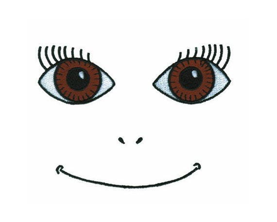 Doll Face Machine Embroidery Design - Etsy