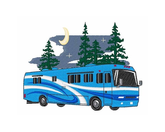 Rv Motor Home Camping Machine Embroidery Design - Etsy