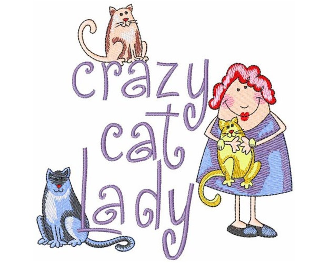 Crazy Cat Lady - Machine Embroidery Design - Etsy