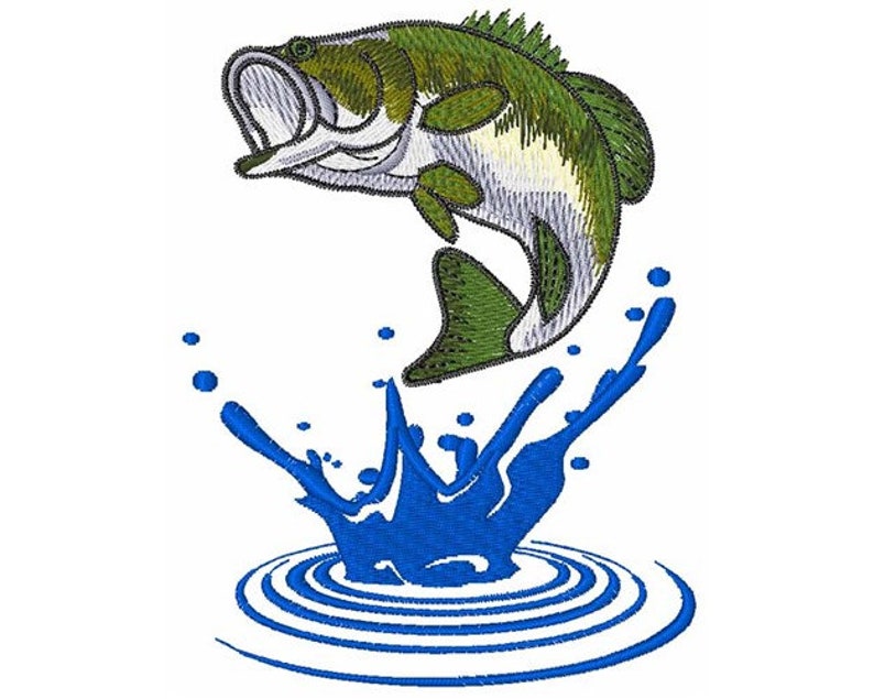 Bass Jumping Machine Embroidery Design - Etsy