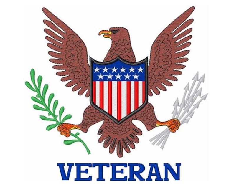 Veteran Eagle Crest Machine Embroidery Design - Etsy