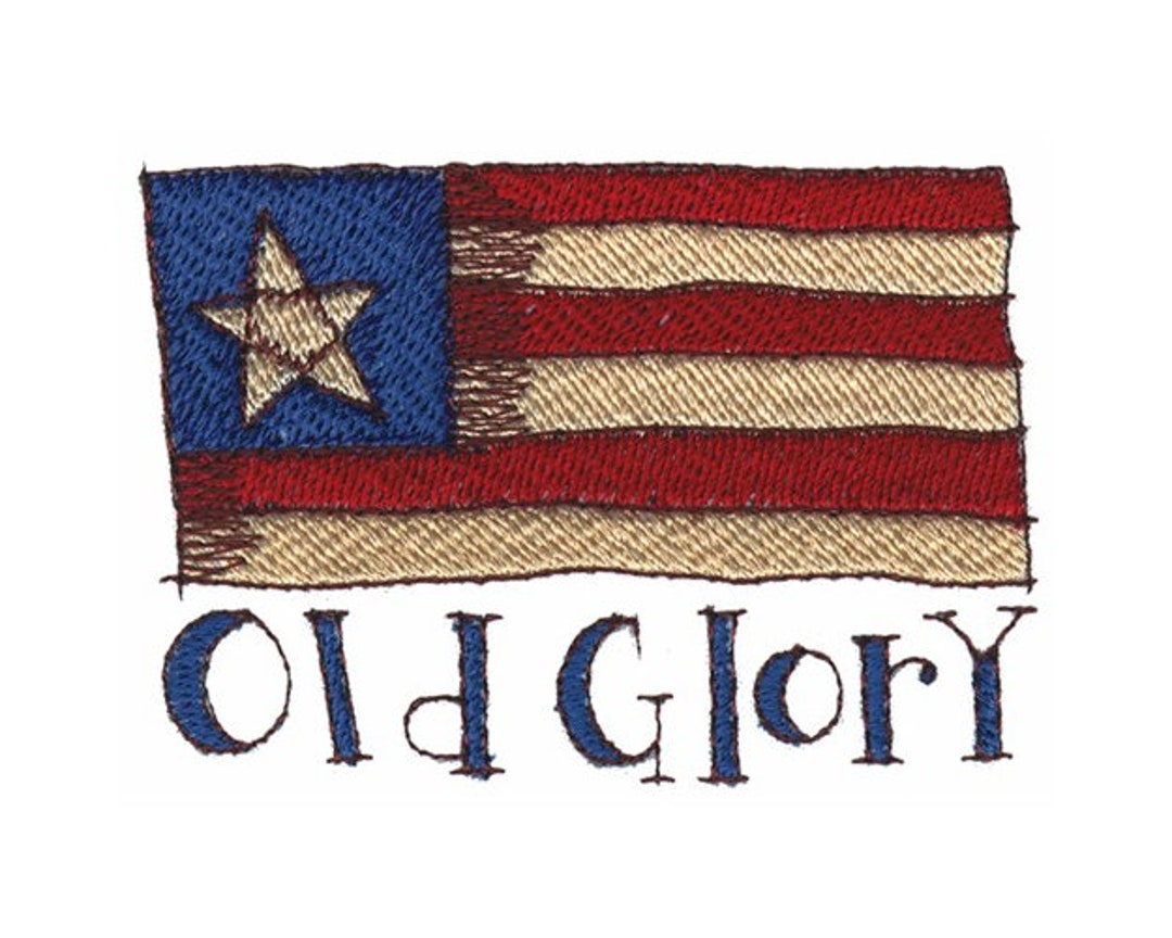 Old Glory - Machine Embroidery Design - Etsy