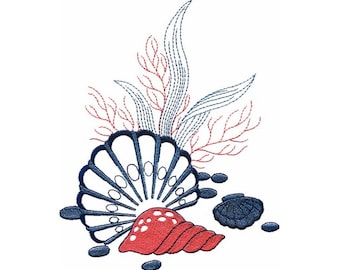 Seashells Machine Embroidery Designs Instant Download 4x4 5x5 6x6 Hoop ...