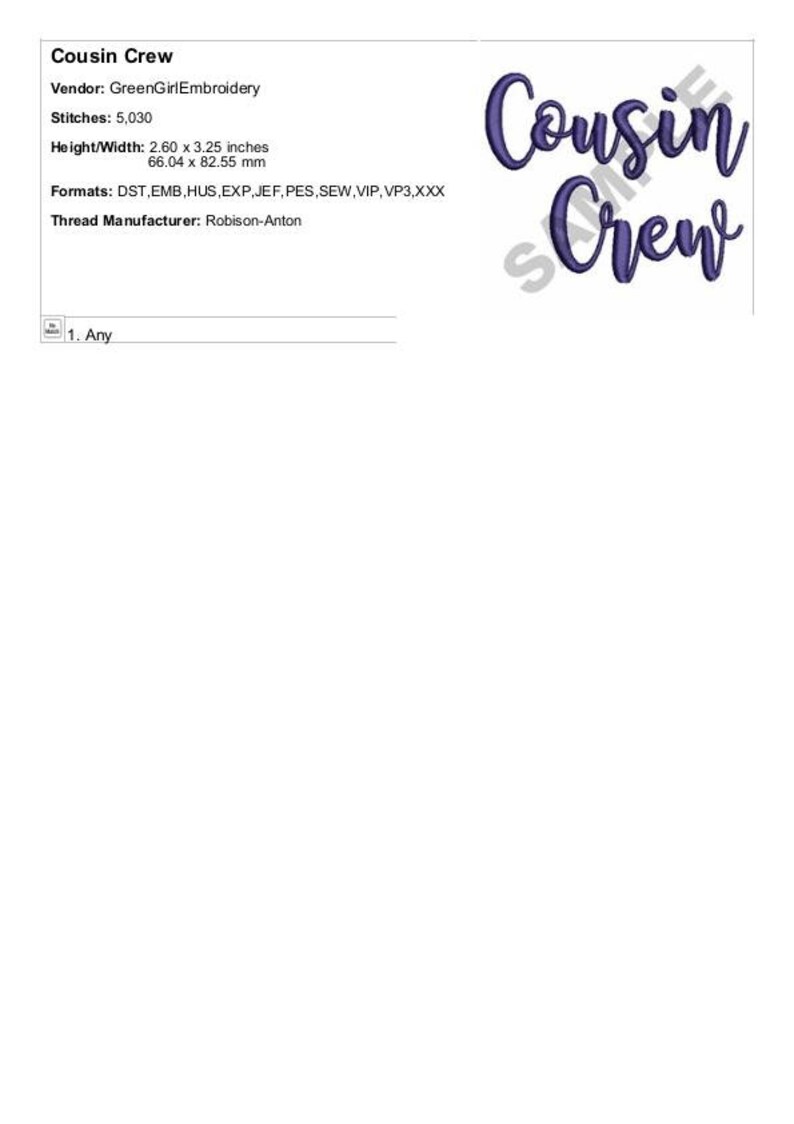 Cousin Crew - Machine Embroidery Design - Etsy