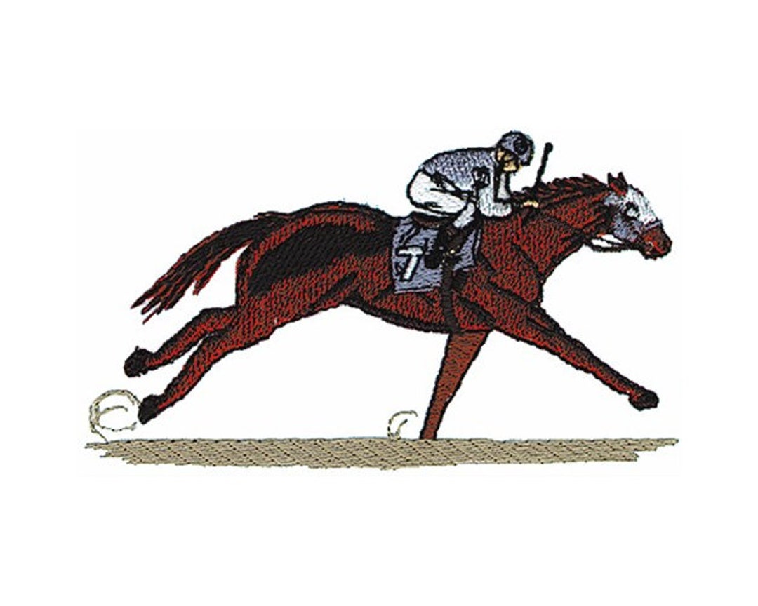 Racehorse and Jockey - Machine Embroidery Design - Etsy