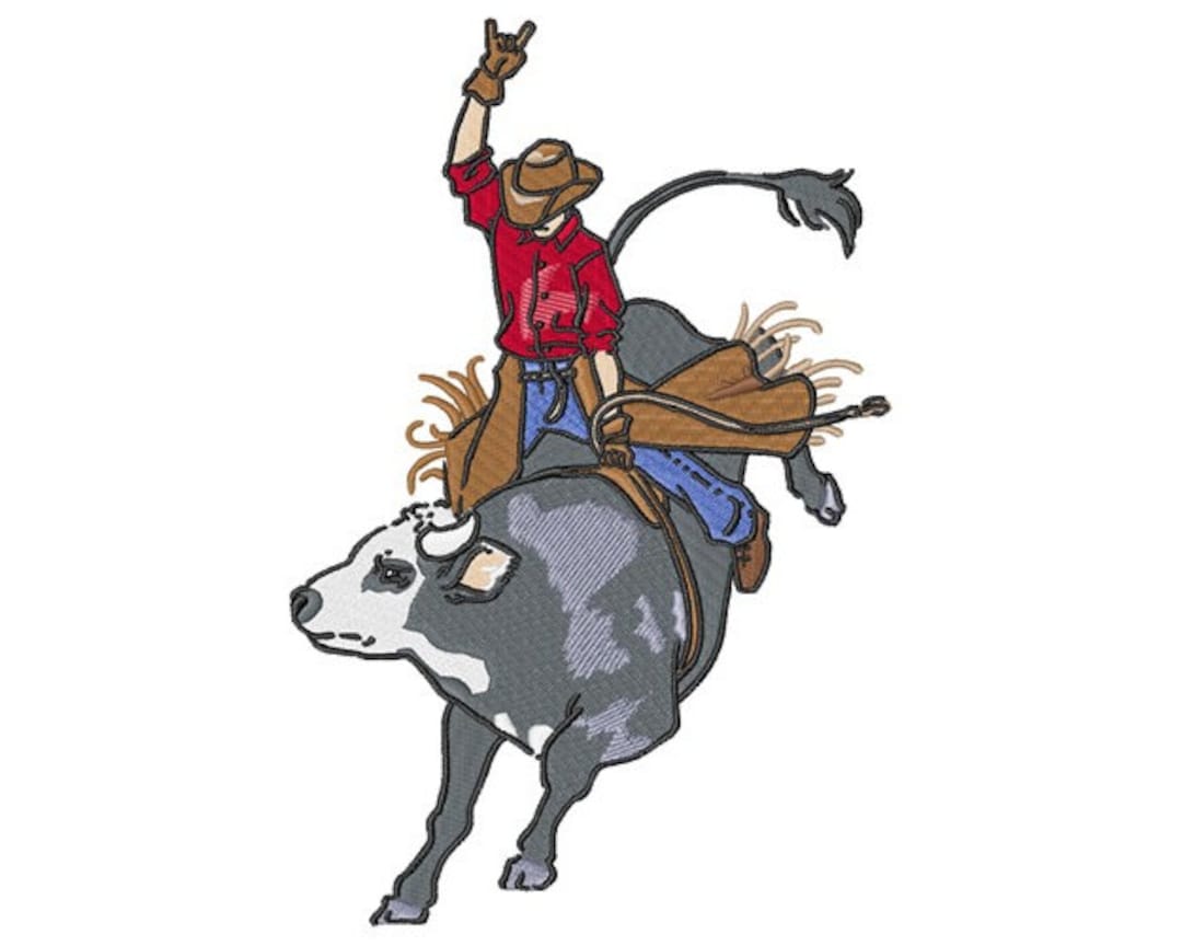 Bull Rider - Machine Embroidery Design - Etsy