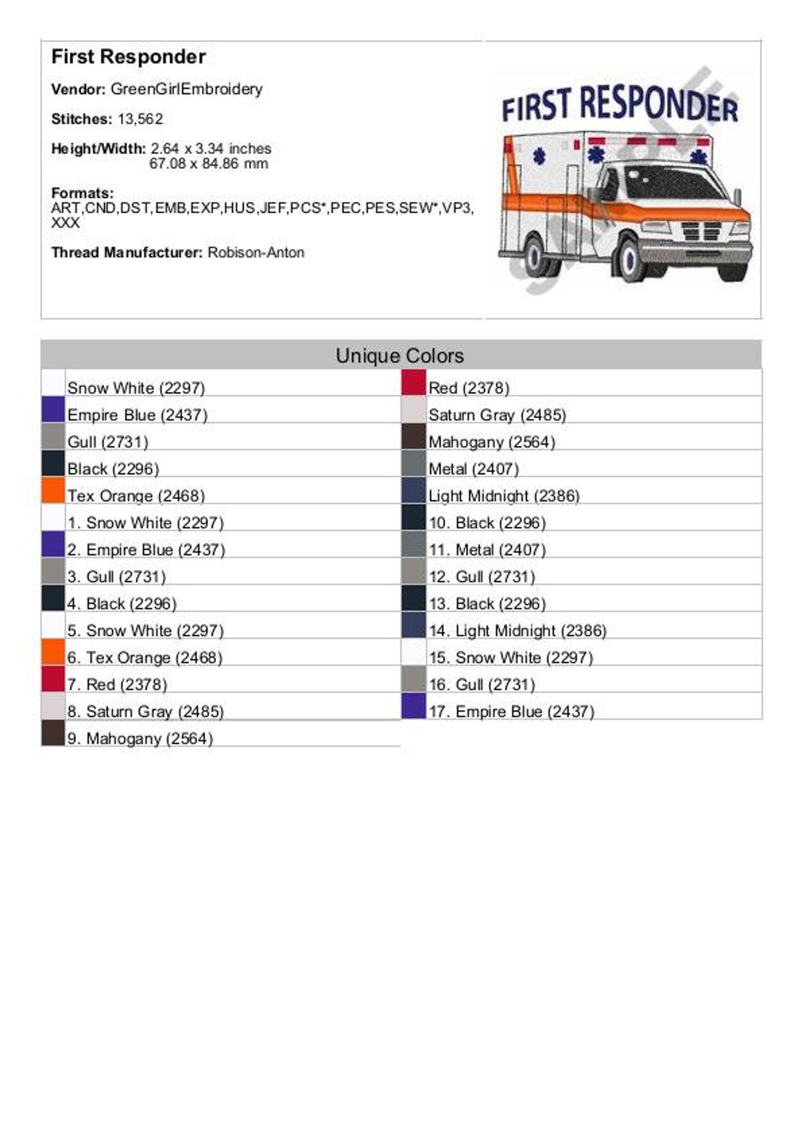 First Responder Machine Embroidery Design - Etsy