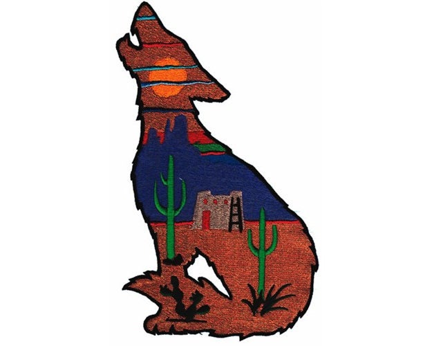 Coyote W/southwest Scene Machine Embroidery Design - Etsy
