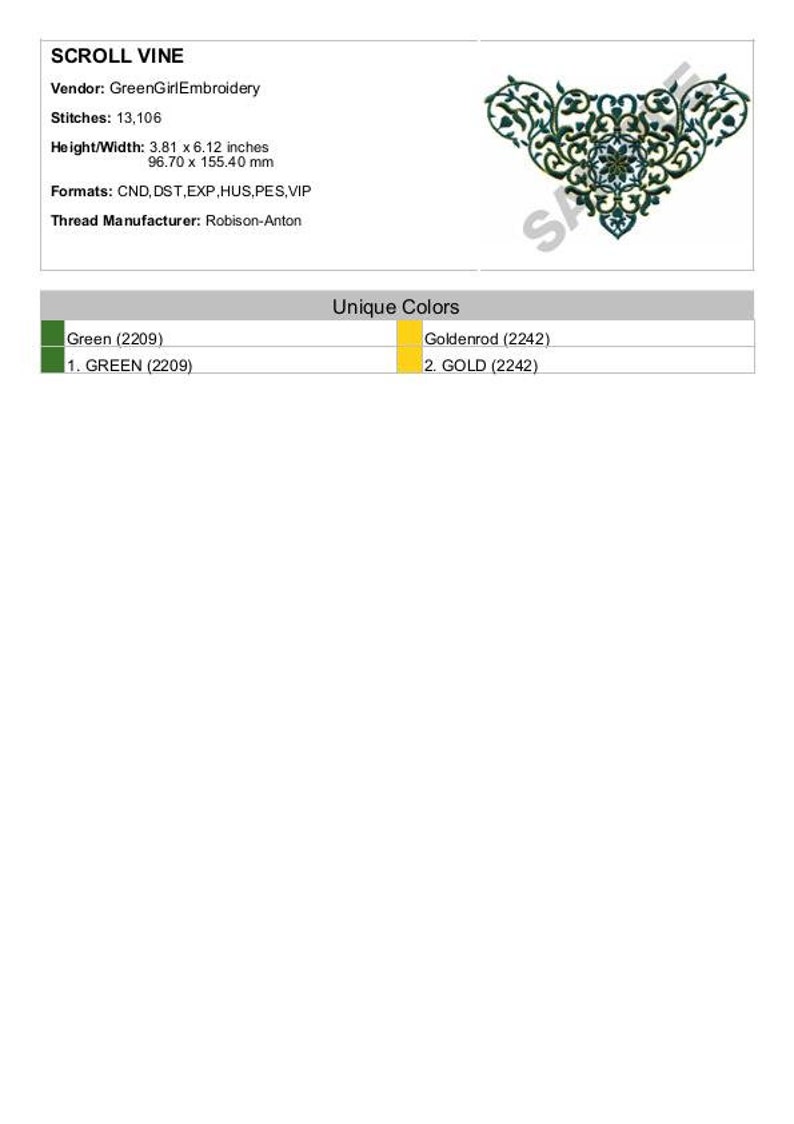Scroll Vine Machine Embroidery Design - Etsy