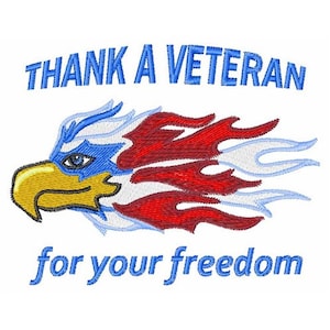 Thank A Veteran - Machine Embroidery Design - Etsy