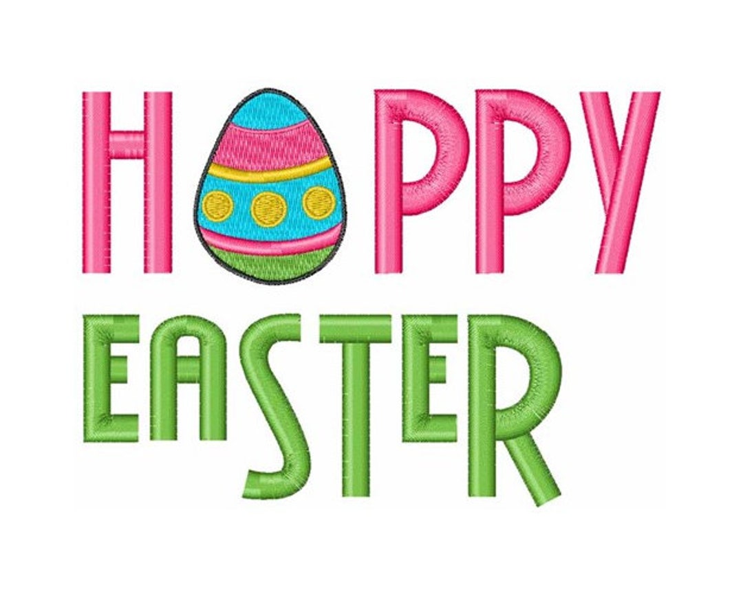 Happy Easter - Machine Embroidery Design - Etsy